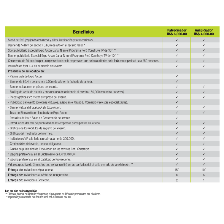 PAQUETES DE AUSPICIOS